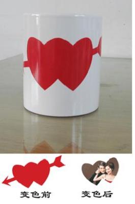 China Sublimation Heart Mug 11oz Customizable Ceramic Heat Transfer Coffee Cup for sale