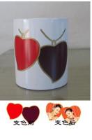 China Sublimation Gold Border Lover's Peach Heart Mug 11oz Customizable for sale
