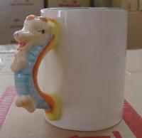 China 11oz 15oz Sublimation Animal Mug Heat Transfer Blank White Ceramic Cup for sale