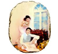China Sublimation Oval Photo Slate 8x10 Inch Blank Ceramic Coated MDF for Heat Transfer for sale
