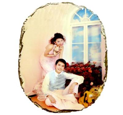 China Sublimation Oval Photo Slate 8x10 Inch Blank Ceramic Coated MDF for Heat Transfer for sale