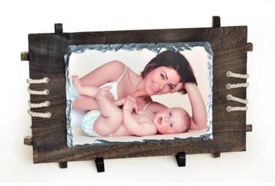 China Sublimation Medium Wood Frame Stone Painting Photo Slate 8x10 Inch for sale