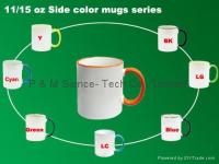 China 11 oz and 15 oz Side Color Series Ceramic Mug Durable Customizable for sale