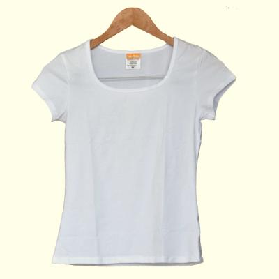 China White Women's T-Shirt 100% Cotton 180 GSM Classic Fit for sale