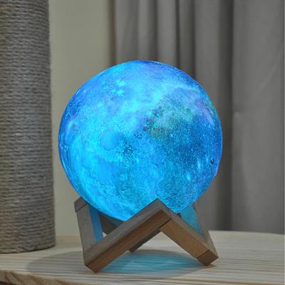 China Wifi Smart Moon Lamp 3D Print 3500K Warm White For Home Decoration for sale