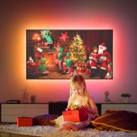 China Voice Control Smart TV Ambient Lighting Sync RGBIC Color CE FCC Certification for sale