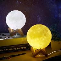 China OEM Moon Lamp Night Light , 3D Printing Moonlight Multifunction for sale
