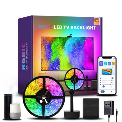 China Tuya SMD5050 Multicolor Smart LED TV Backlight Voice Control Fit For 40-65 Inch for sale