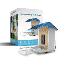 China Outdoor Garden Wildlife Bird Feeder With Camera AI Recognize 2.5L With Solar Cell Panel for sale