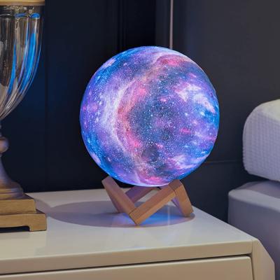 China Smart Wifi 3D Printing LED Moon Lamp , Decorative Moon Lights For Room ODM for sale