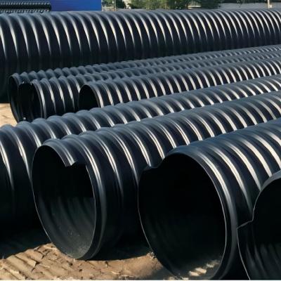 China Metal Reinforced PE Spiral Corrugated Pipe and Accessories for sale