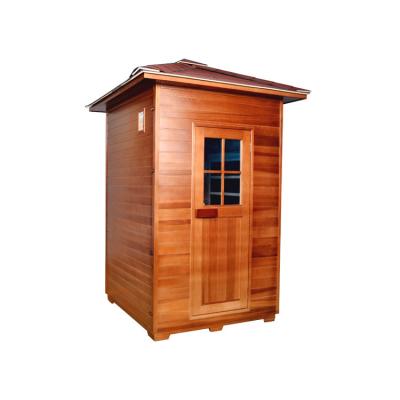 China Canadian Hemlock Wooden Handle Outdoor Dry Sauna 2 Person Size for sale
