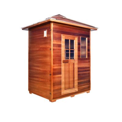 China 3 Person Canadian Hemlock Outdoor Dry Sauna With Ventilation Windows for sale