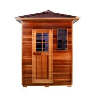 China 3 Person Canadian Hemlock Outdoor Dry Sauna With Ventilation Windows for sale