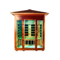 China Red Cedar Far Infrared Outdoor Dry Sauna Room Carbon Panel 4 Person Size for sale