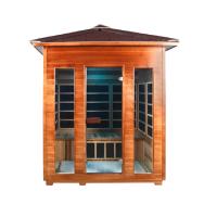 China Red Cedar Far Infrared Outdoor Dry Sauna Room Carbon Panel 4 Person Size for sale