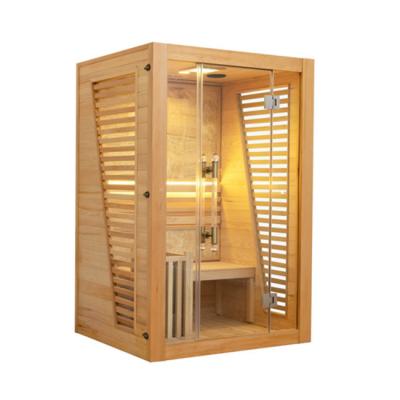 China Wooden Steam Sauna 2 Person Size Indoor Traditional for sale