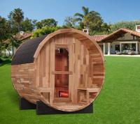 China Wooden Outdoor Infrared Barrel Sauna 8 Person Capacity for sale