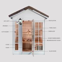 China Solid Wood Red Cedar Steam Sauna Room 1 Person With 6KW Stove for sale