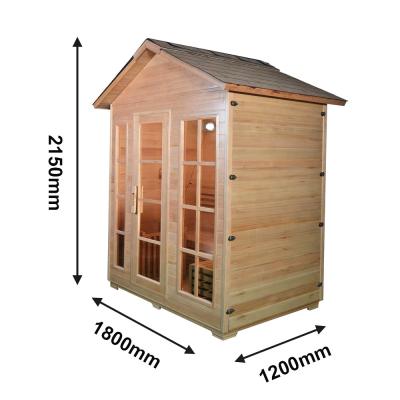 China Red Cedar Hemlock Outdoor Solid Wood Steam Sauna Room One Person for sale