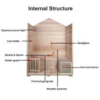 China Red Cedar Hemlock Outdoor Solid Wood Steam Sauna Room One Person for sale