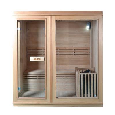 China 6KW Indoor 4 Person Traditional Steam Sauna Wooden for sale