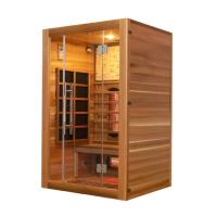 China 1750W Solid Wood Sauna Room Infrared 2 Person Size for sale