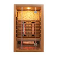 China 1750W Solid Wood Sauna Room Infrared 2 Person Size for sale