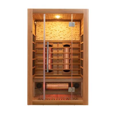 China 1750W Solid Wood Sauna Room Infrared 2 Person Size for sale