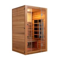 China 1750W Solid Wood Sauna Room Infrared 2 Person Size for sale