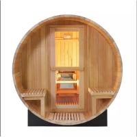 China Solid Wooden Steam Outdoor Barrel Sauna Room With 6KW Sauna Stove for sale