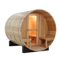 China Heats Up Fast Solid Wood Barrel Outdoor Sauna Room 6 - 8 Person 6000W for sale