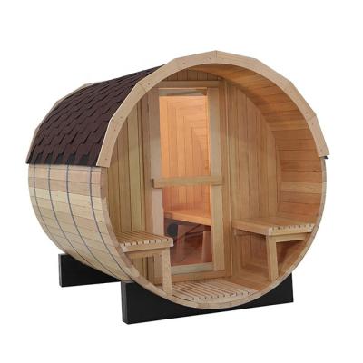 China Hugely Efficient Outdoor Wood Barrel Sauna With Sauna Stove OEM Acceptable for sale