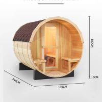 China Hugely Efficient Outdoor Wood Barrel Sauna With Sauna Stove OEM Acceptable for sale
