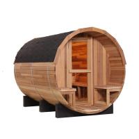 China Canada Red Cedar Wood Outdoor Barrel Sauna Room 180x240cm for sale