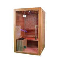 China 3kw Stove Heater Hemlock Wooden Indoor Steam Sauna Room For 2 Person for sale