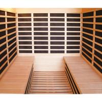 China Hemlock Wood Carbon Panel Far Infrared Dry Sauna Room For 4 Person for sale