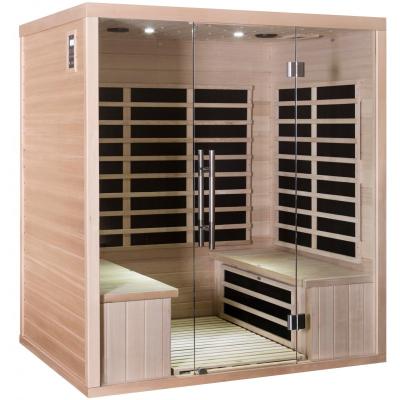 China Red Cedar Wood Carbon Panel Far Infrared Sauna Room For Home 4 Person for sale