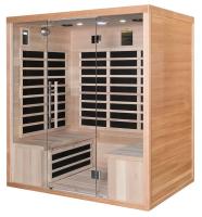 China Red Cedar Wood Carbon Panel Far Infrared Sauna Room For Home 4 Person for sale