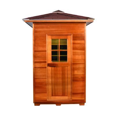 China Carbon Panel Wood Outdoor Dry Sauna For 2 Person for sale