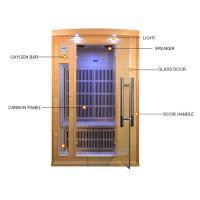 China Carbon Panel Heater Wooden Infrared Sauna Room 2 Person Capacity for sale
