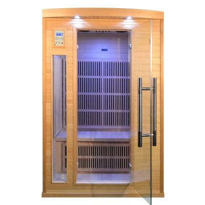 China Home 2 Person Far Infrared Sauna Solid Wood 1750W Power for sale