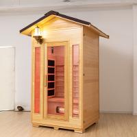 China Solid Wooden 2 Person Outdoor Infrared Dry Sauna With Waterproof Shingles for sale