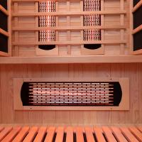 China Solid Wooden 2 Person Outdoor Infrared Dry Sauna With Waterproof Shingles for sale