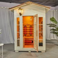 China OEM Solid Wooden Hemlock Outdoor Infrared Steam Sauna For 3 Person for sale