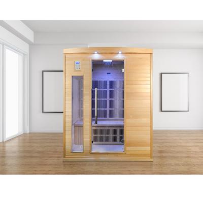 China Hemlock Solid Wood Dry Far Infrared Sauna For Home 3 Person Size for sale