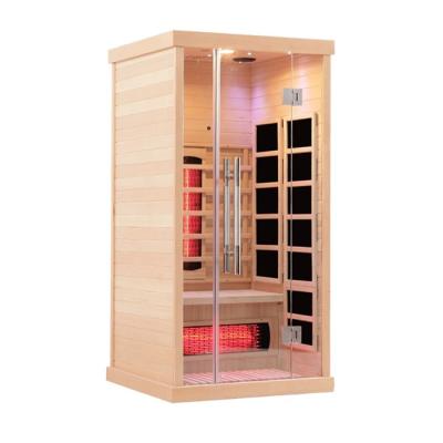 China 1350W Deluxe Low Emf Far Infrared Sauna Rooms Comfortable 1 Person Size for sale