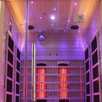 China 1750W Hemlock Solid Wood 2 Person Infrared Sauna For Indoor Home for sale