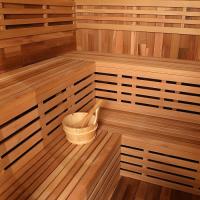 China Canada Red Cedar Wooden Cube Steam Sauna Room For 8 Person for sale