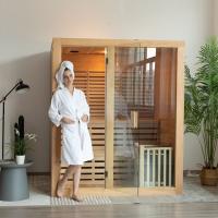 China Wooden 3 People Use Indoor Steam Sauna Room With Electric Stove for sale